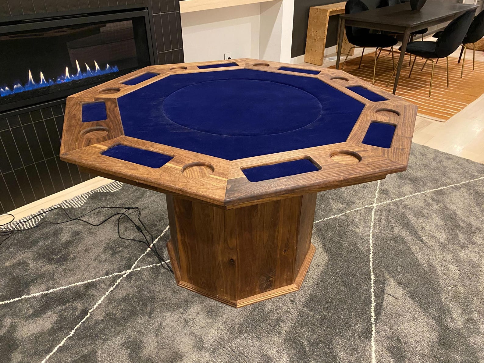 The Ultimate Poker Experience: Custom Walnut Poker Table With Rising ...