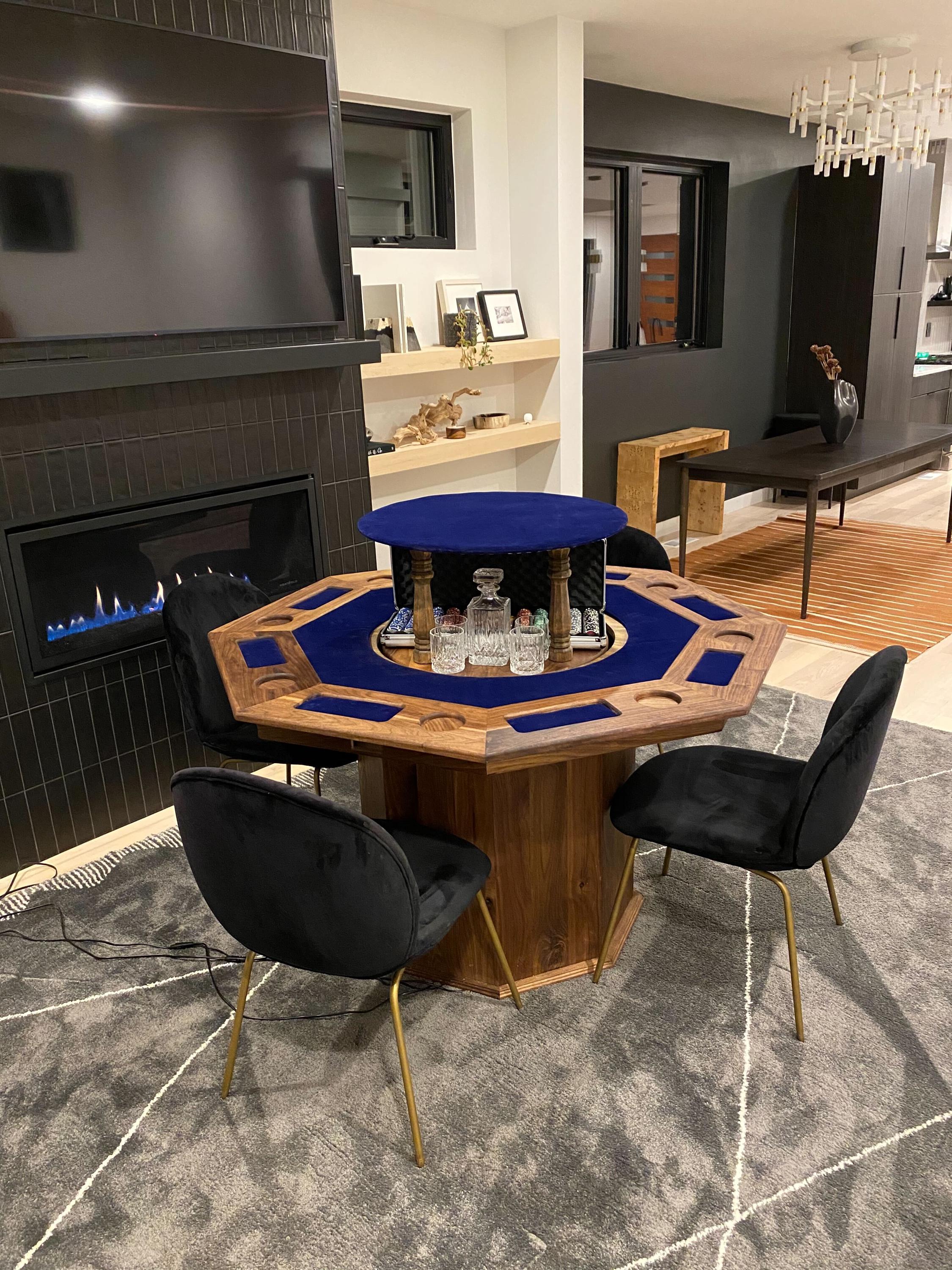 The Ultimate Poker Experience: Custom Walnut Poker Table With Rising ...