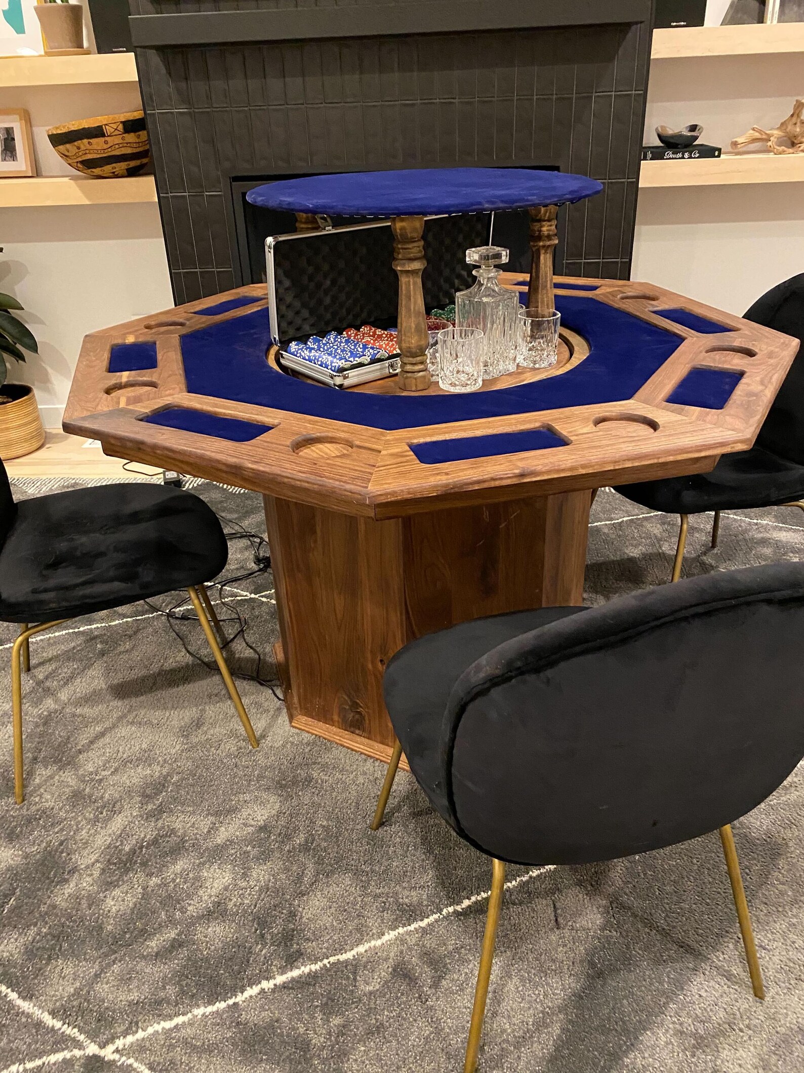 The Ultimate Poker Experience: Custom Walnut Poker Table With Rising ...
