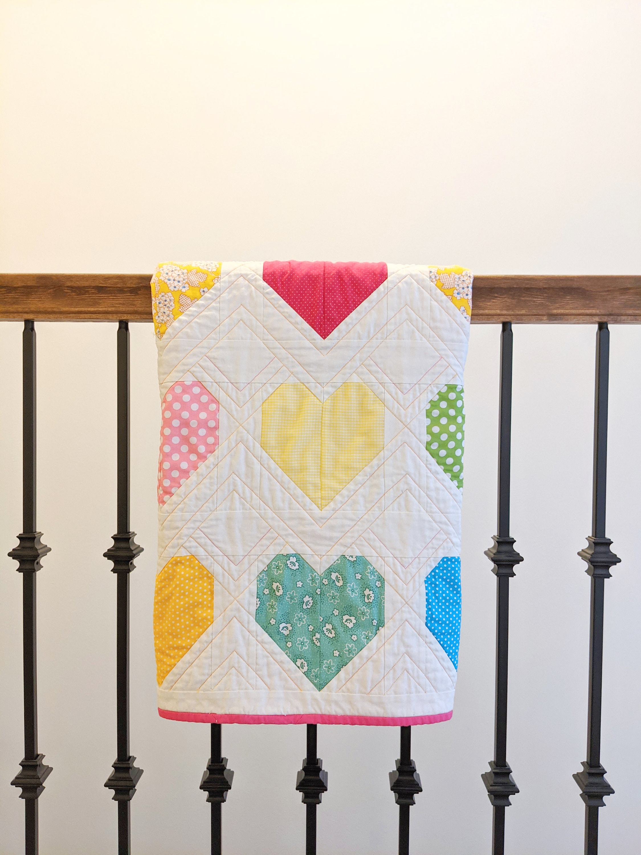 PDF Pattern - Rainbow Heart Baby Quilt - Etsy
