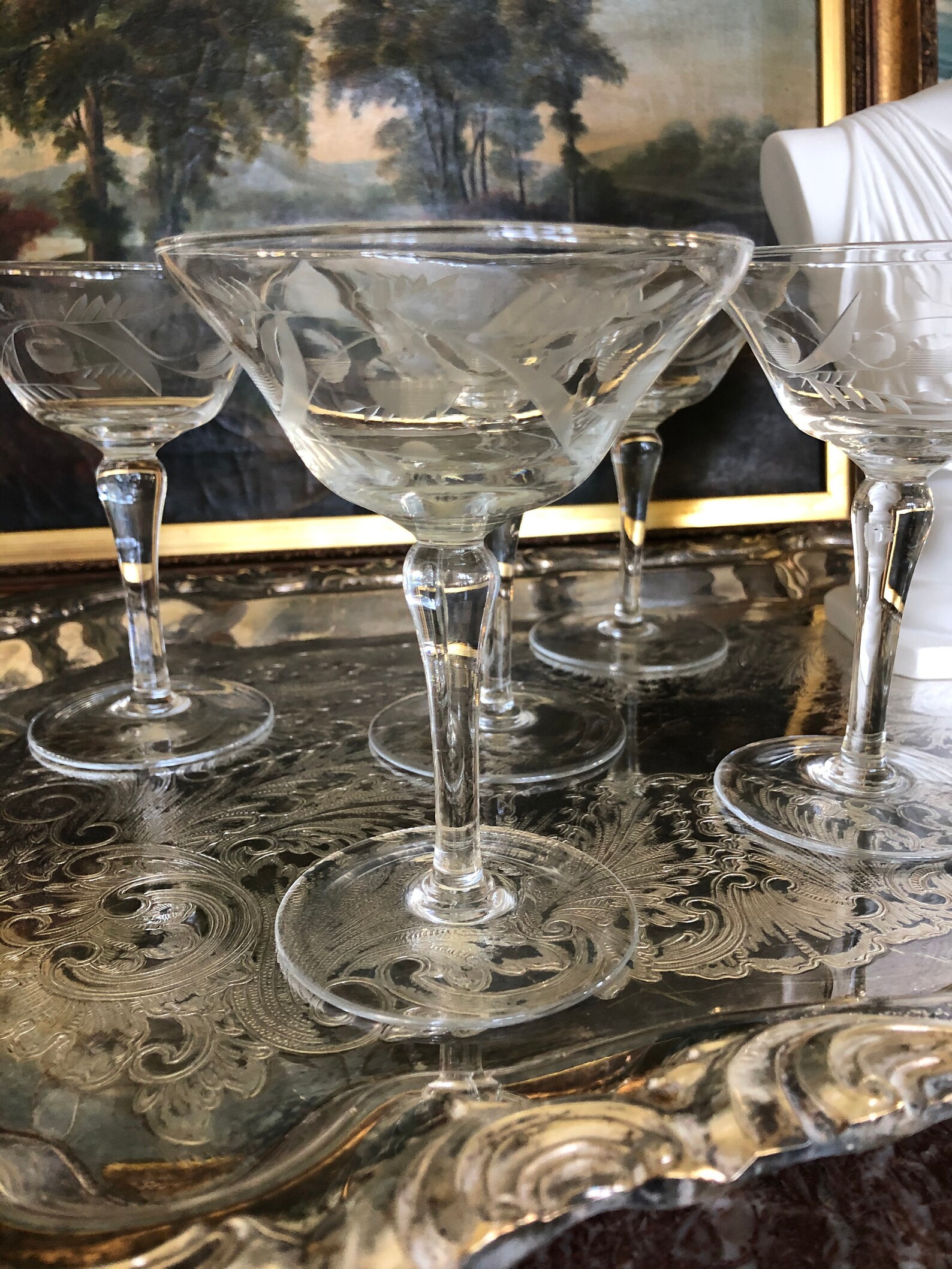 Set Of 5 Vintage Nick And Nora Champagne Coupe Glasses Etsy