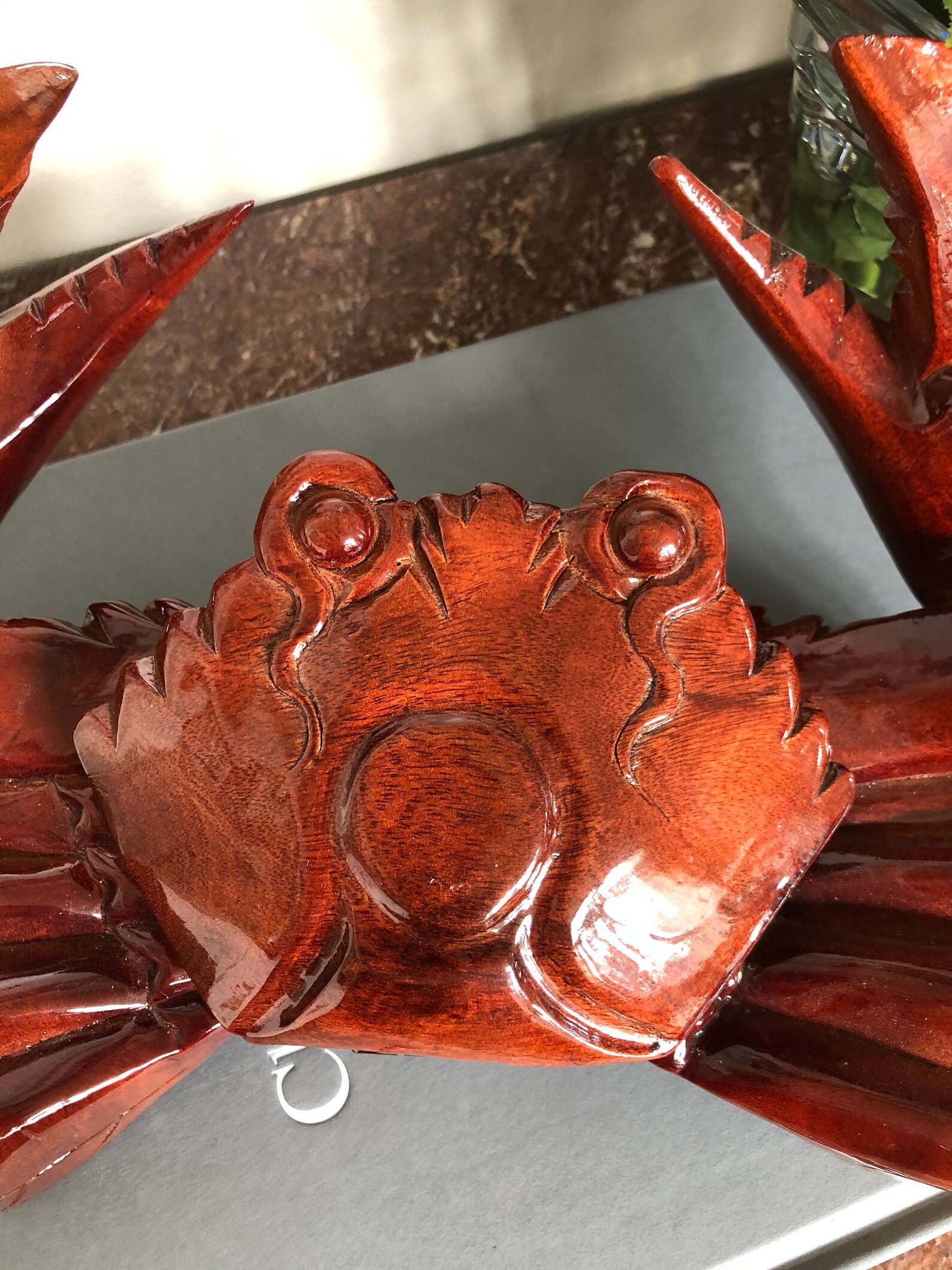 Large hand carved wood crab with storage compartment | Etsy