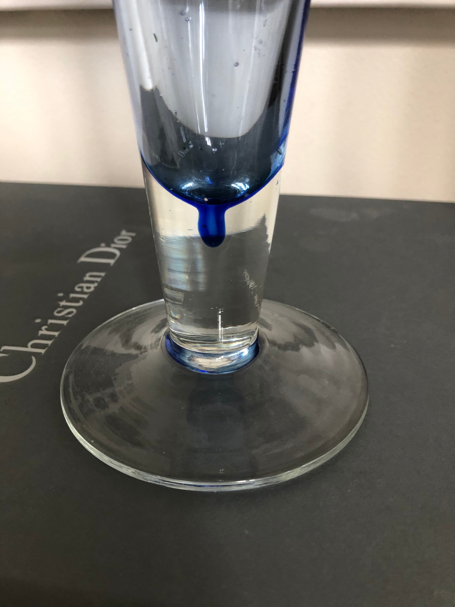 Vintage Hand Blown Fluted Blue Glass Vase, Cobalt Blue Footed Glass ...