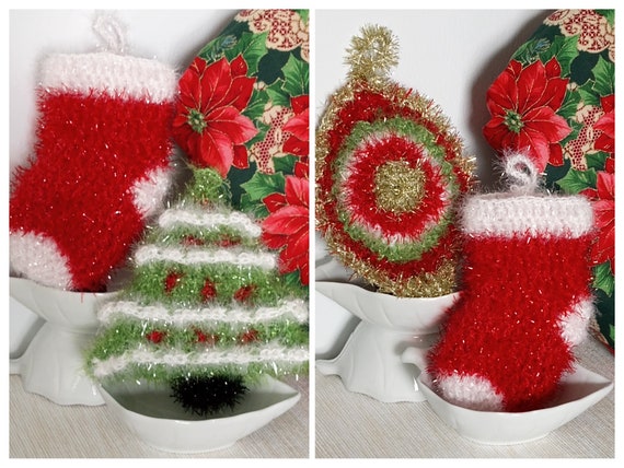 Dish Sparkle Scrubby set of 2/christmas Dish Scrubbies set - Etsy