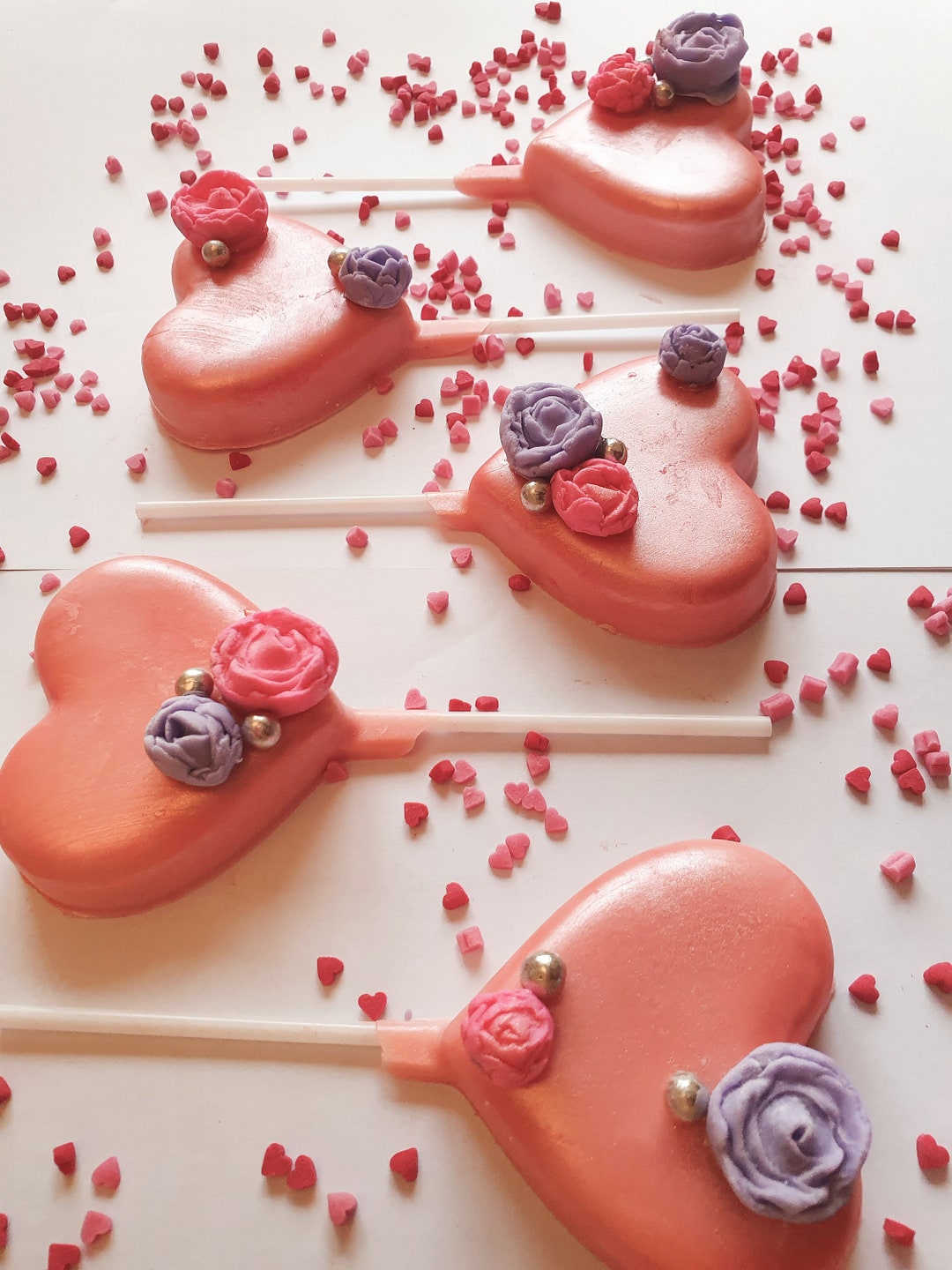 Individual Heart Chocolate Lollies, Birthday, Anniversary, - Etsy UK