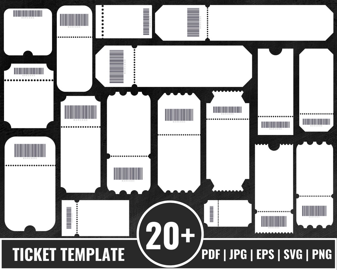 Ticket Template Ticket Template Svg Blank Ticket Svg - Etsy Australia
