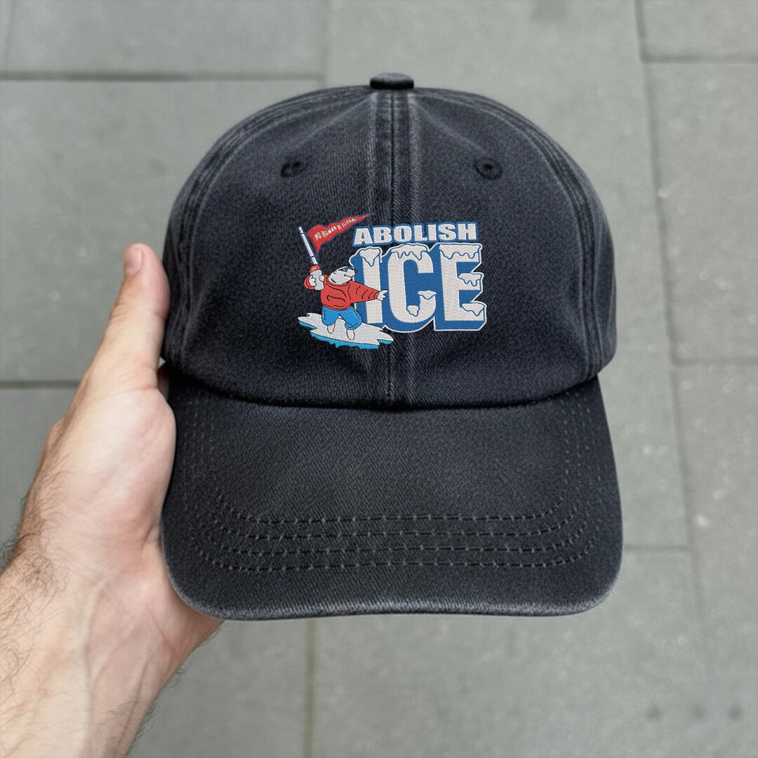 Abolish ICE Embroidered Washed Baseball Hat, No Human is Illegal Cap ...