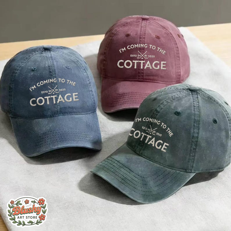 Embroidered Cottagecore Dad Cap, Washed Cotton Hockey Fan Hat - Etsy