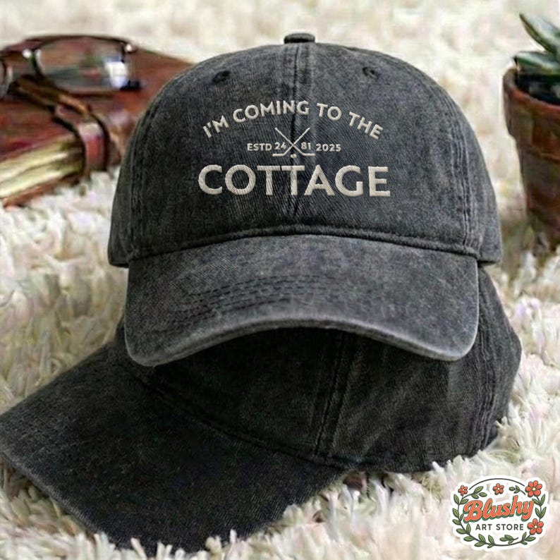 Embroidered Cottagecore Dad Cap, Washed Cotton Hockey Fan Hat - Etsy