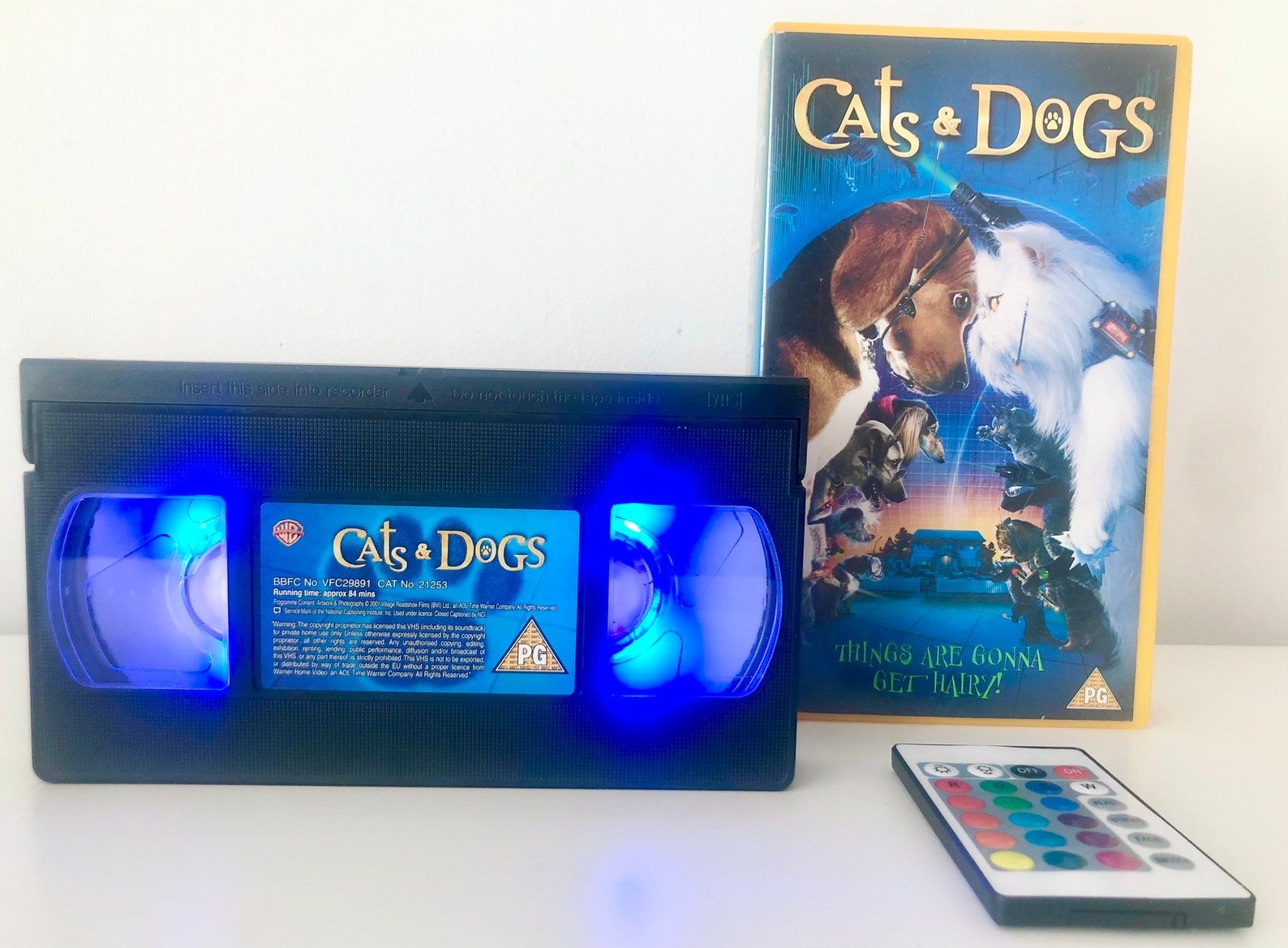 Cats and Dogs VHS Video Tape Colour Changing Retro USB Light | Etsy