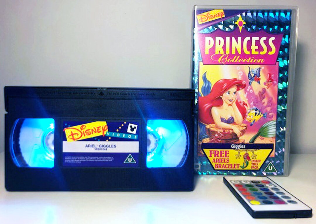 Disney Ariel Giggles VHS Video Tape Colour Changing Retro USB Light ...