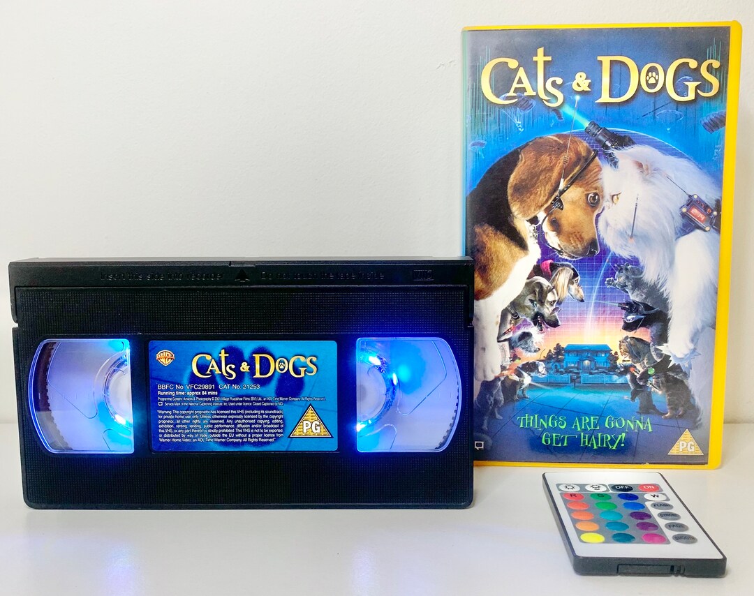 Cats and Dogs VHS Video Tape Colour Changing Retro USB Light - Etsy