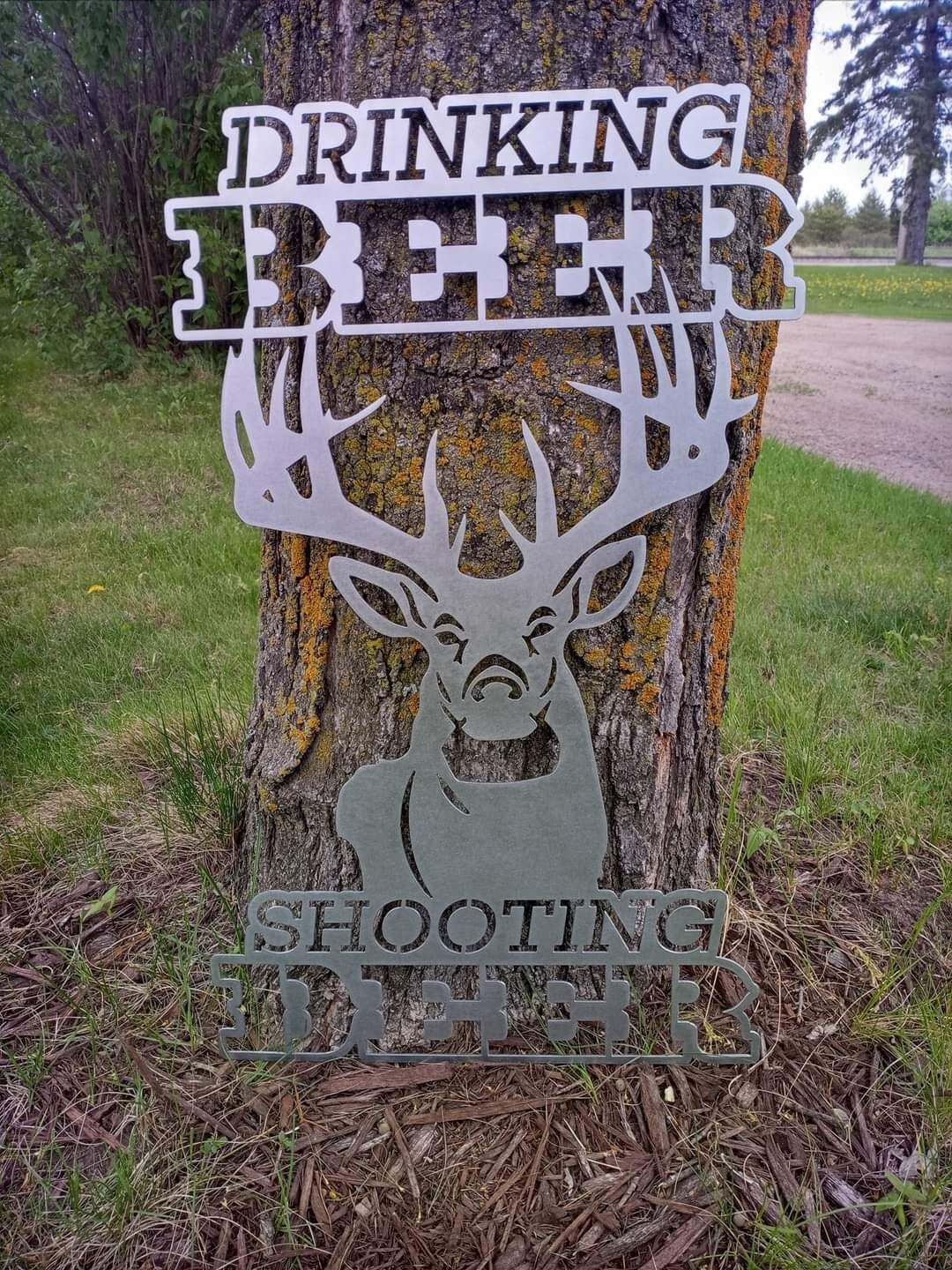 Drinking Beer Shooting Deer Metal Sign - Etsy