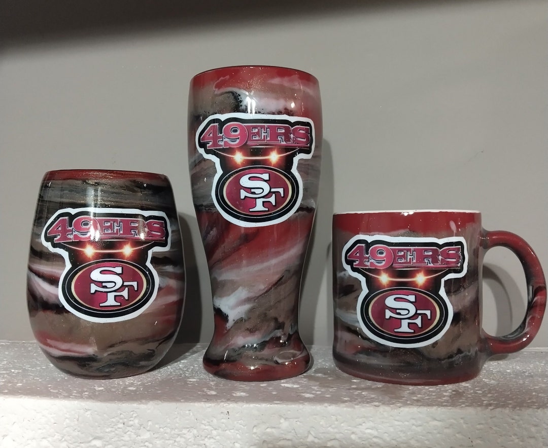 49ers Tumbler, Mug & Glass Set: Stainless Steel, Stoneware - Etsy