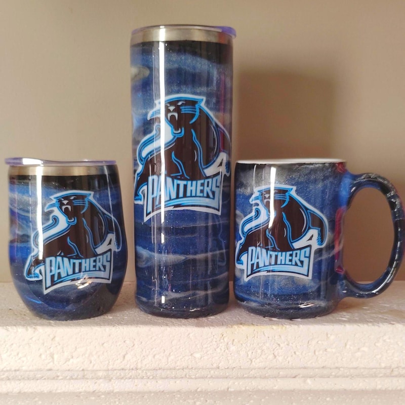Carolina Panther Glasses - Etsy UK