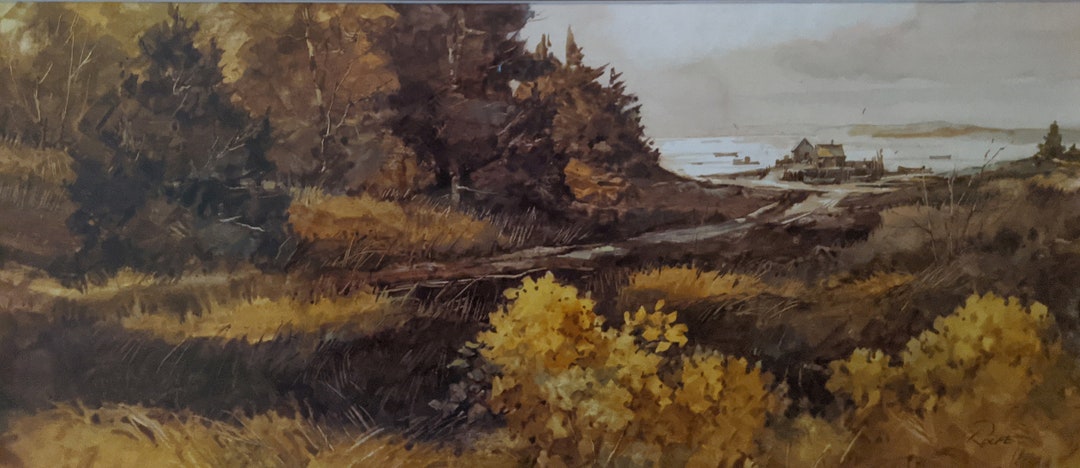 Peter Rolfe (maine) Watercolor on Paper, "road to the Wharves," Signed ...