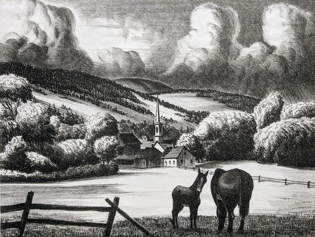 Philip Cheney Lithograph "in the Village" 1941, Signed - Etsy