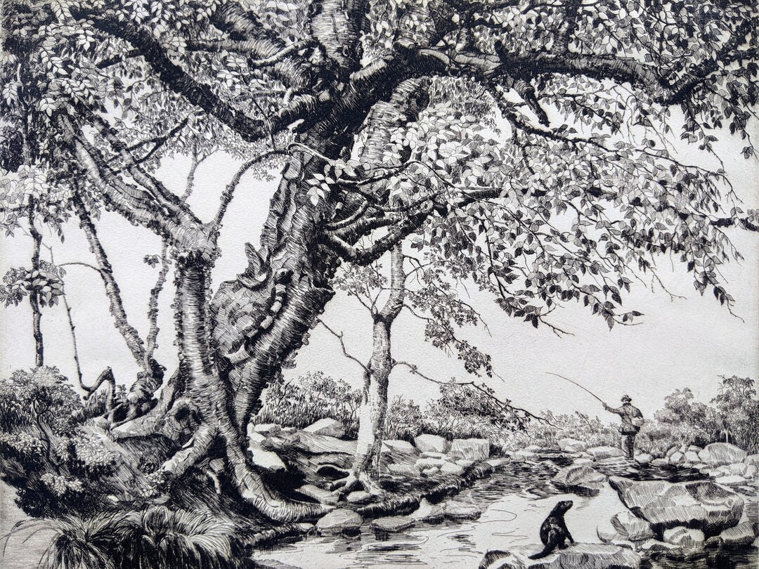 Walter R. Locke Etching "rival Fishermen" 1939, Signed - Etsy