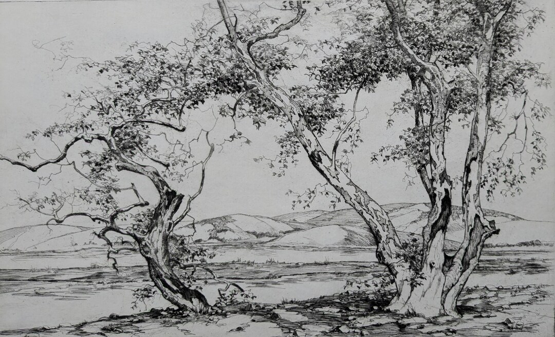 Alfred Hutty Etching "by the River" 1934, Signed - Etsy