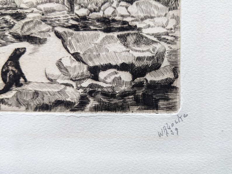 Walter R. Locke Etching "rival Fishermen" 1939, Signed - Etsy