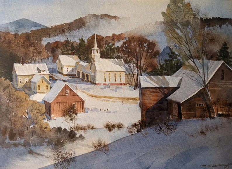Frederick Kubitz Watercolor on Paper, "burke's Hollow, VT in Winter ...