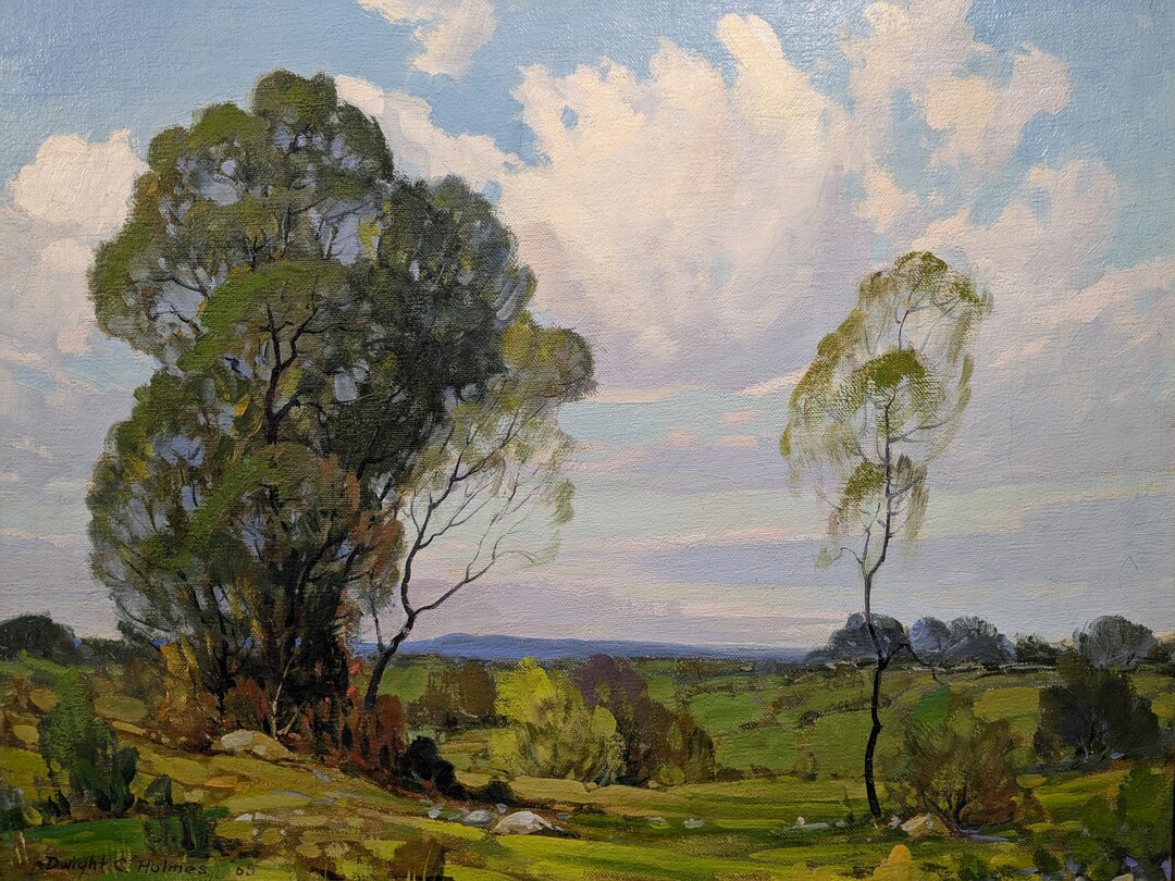 Dwight Clay Holmes Oil on Board 'texas Landscape' 1965, Signed - Etsy