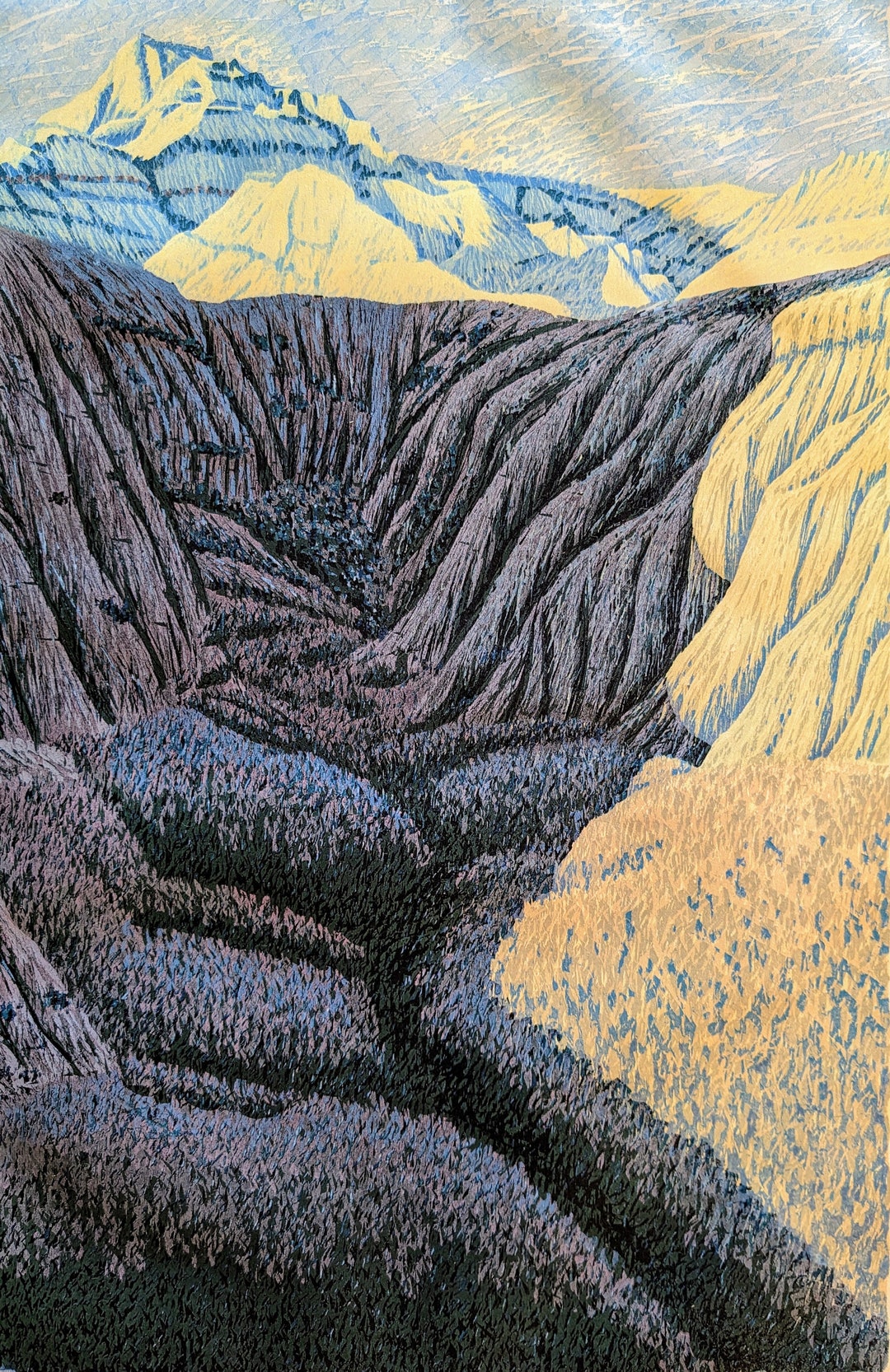 Gordon Mortensen Reduction Woodcut south Dakota - Etsy
