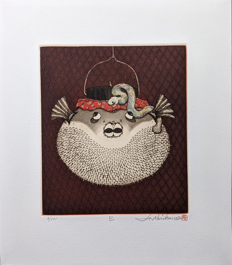 Hiroto Norikane Etching "snake" C. 1990s, Signed - Etsy