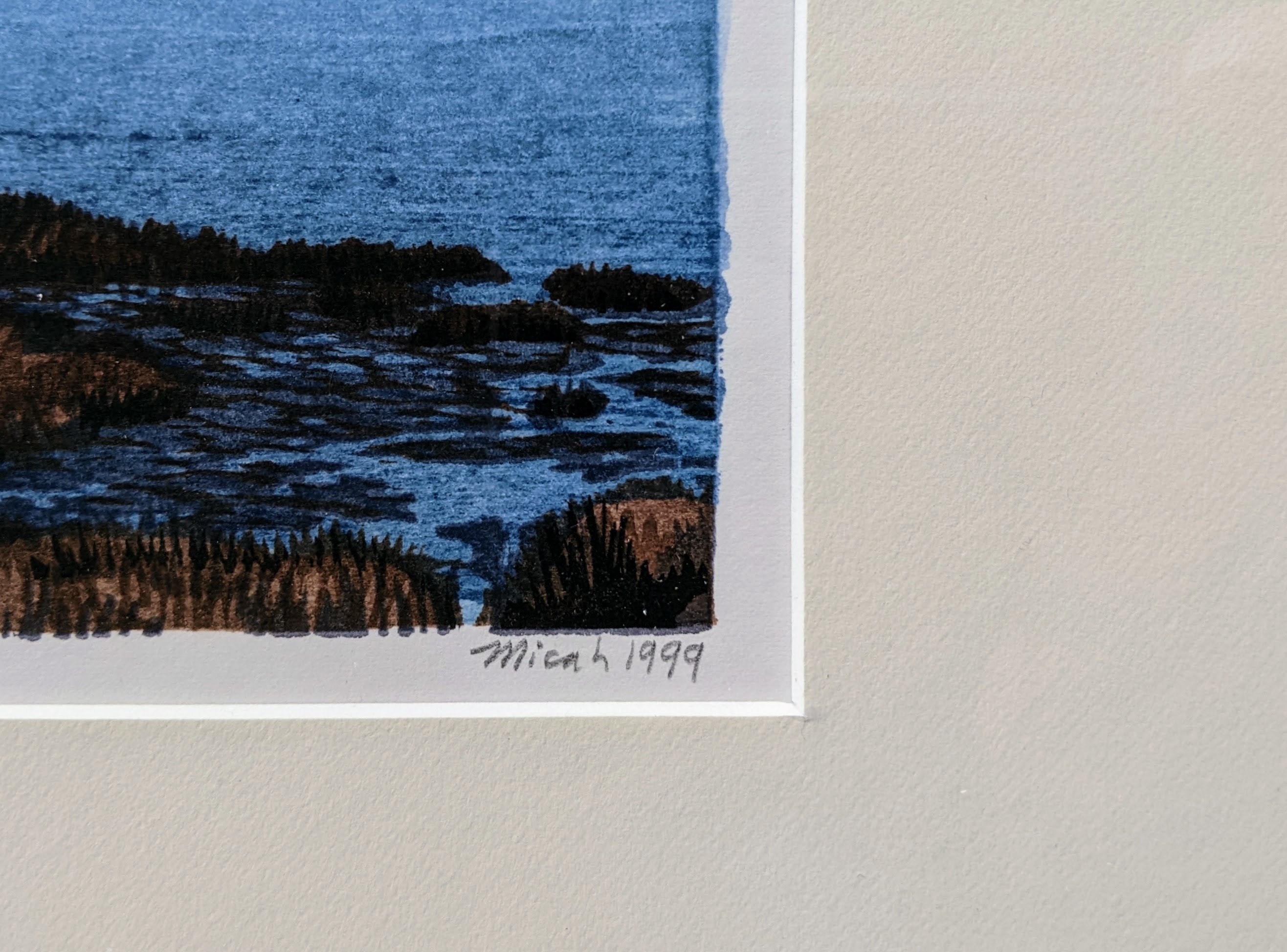 Micah Schwaberow Woodblock "winter Moon, Estero Trail" 1999, Signed - Etsy