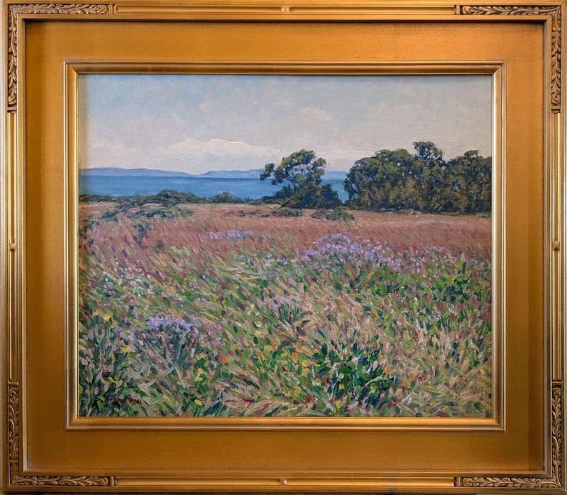 Gary Ray Oil Painting view of the Channel Islands Carpinteria, C. 1990s ...