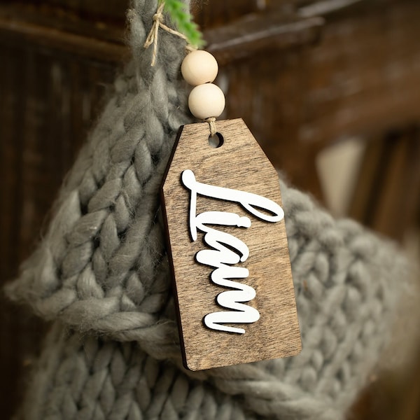 Personalized Stocking Wood Name Tags - Etsy