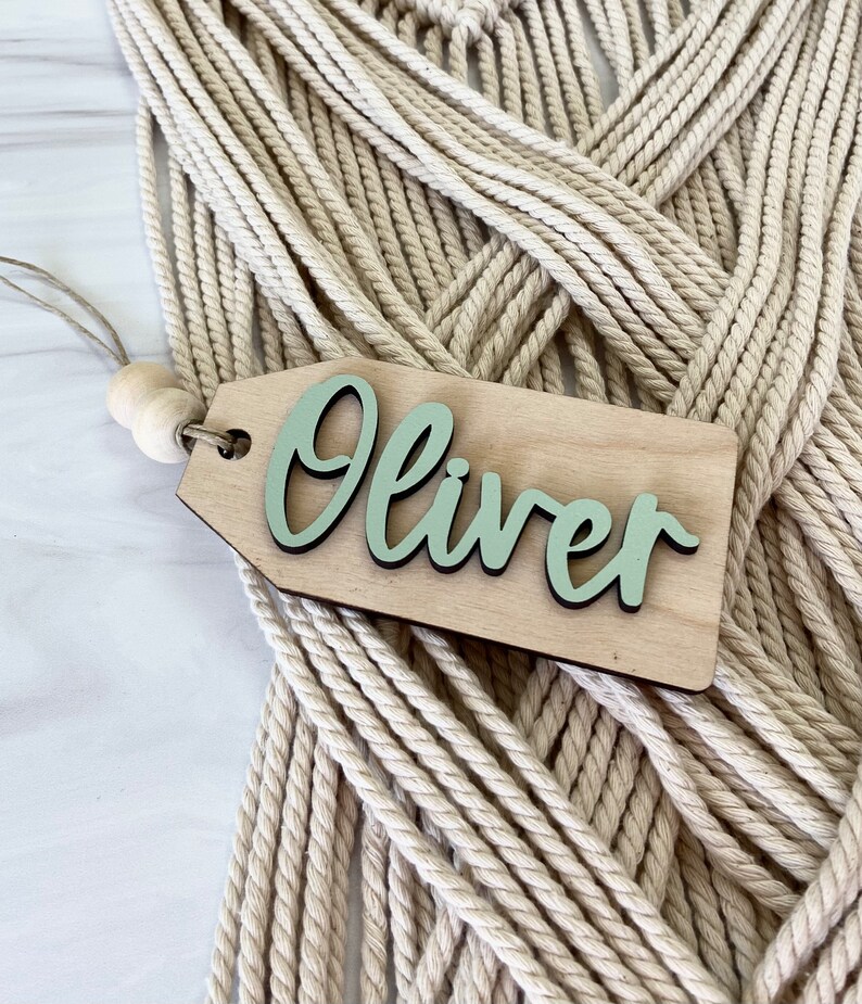 Beaded Wooden Name Tag Personalized Easter Basket Tag Custom - Etsy