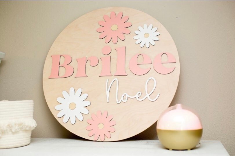 Large Girl Name Sign Kids Room Name Sign Custom Floral Name - Etsy