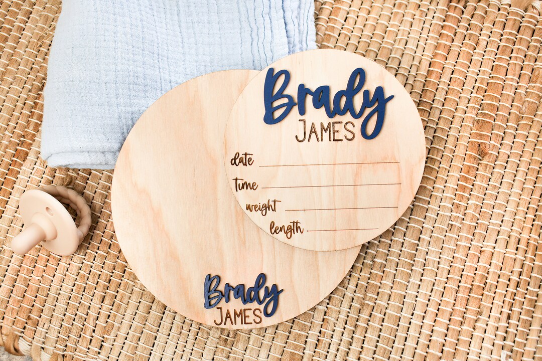 Wooden Birth Announcement Sign Baby Announcement Sign Hospital ...