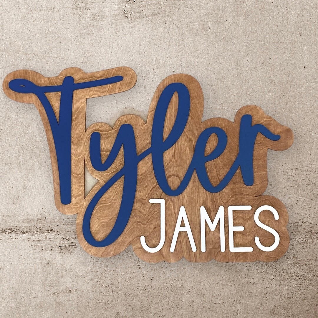 3D Nursery Sign Layered Name, Custom Layered Baby Name Sign, Large Wood ...