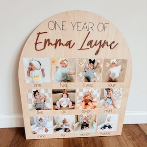 My First Year One Year of Photo Board Wooden Milestone Board 1st ...
