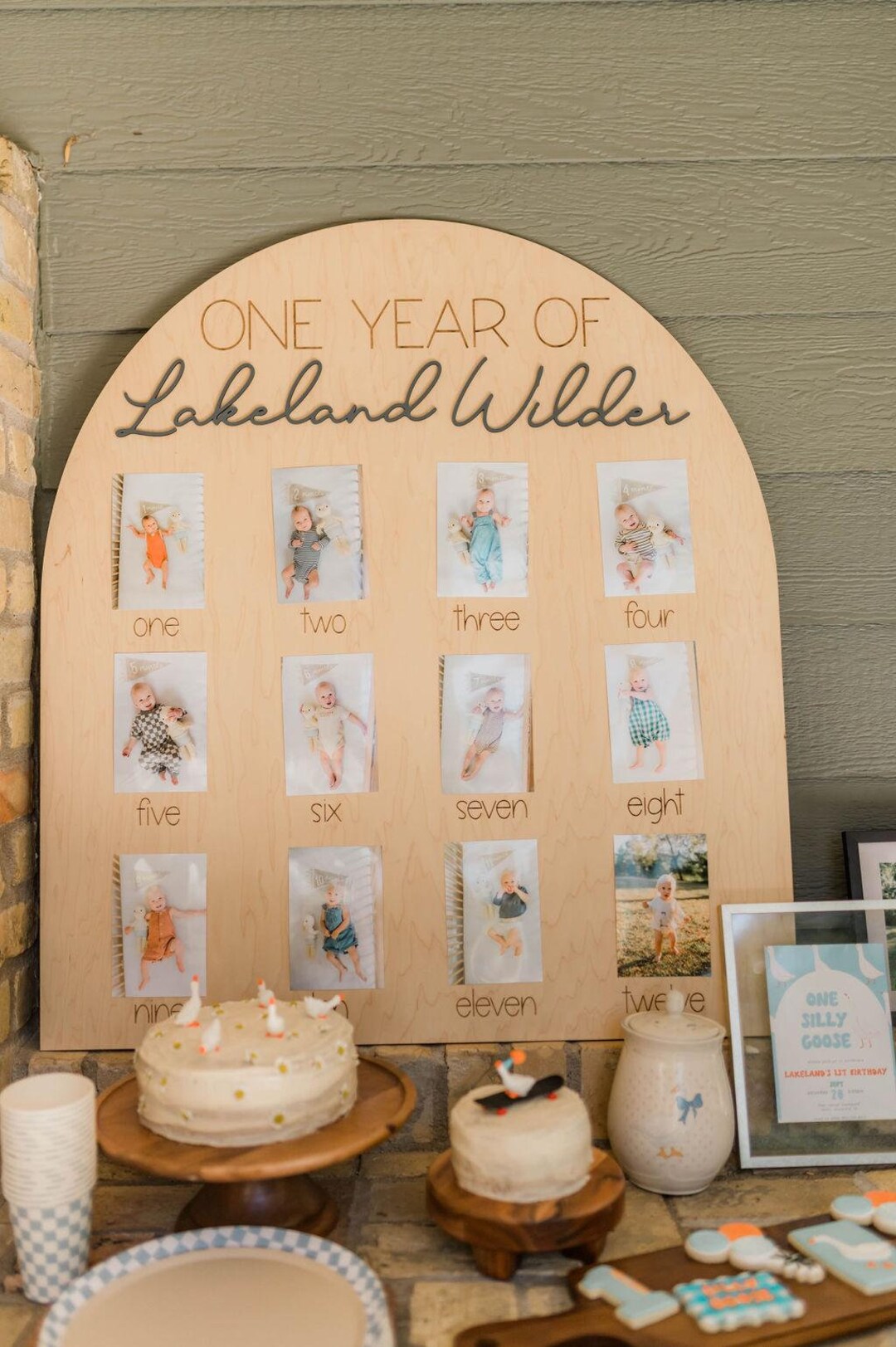 My First Year One Year of Photo Board Wooden Milestone Board 1st ...