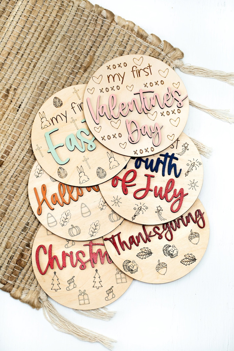 Wooden Milestone Baby Disc Baby Milestone Cards My First - Etsy