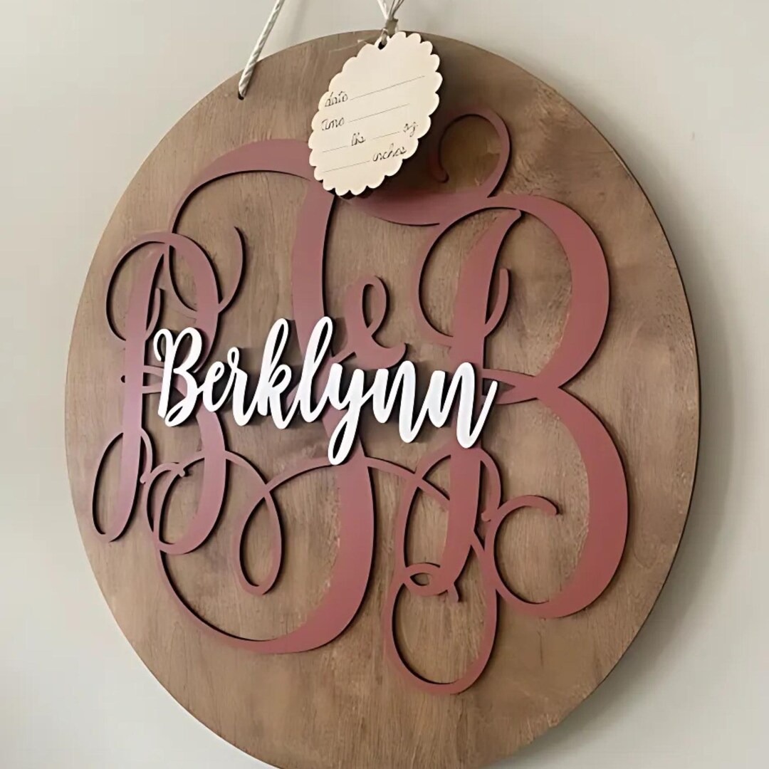 Hospital Door Hanger Girl Baby Hospital Sign Nursery Name Sign Birth ...