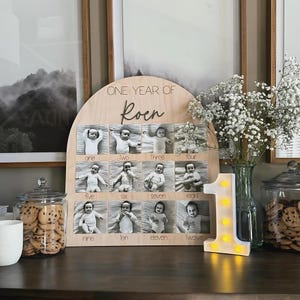 My First Year One Year of Photo Board Wooden Milestone Board 1st ...