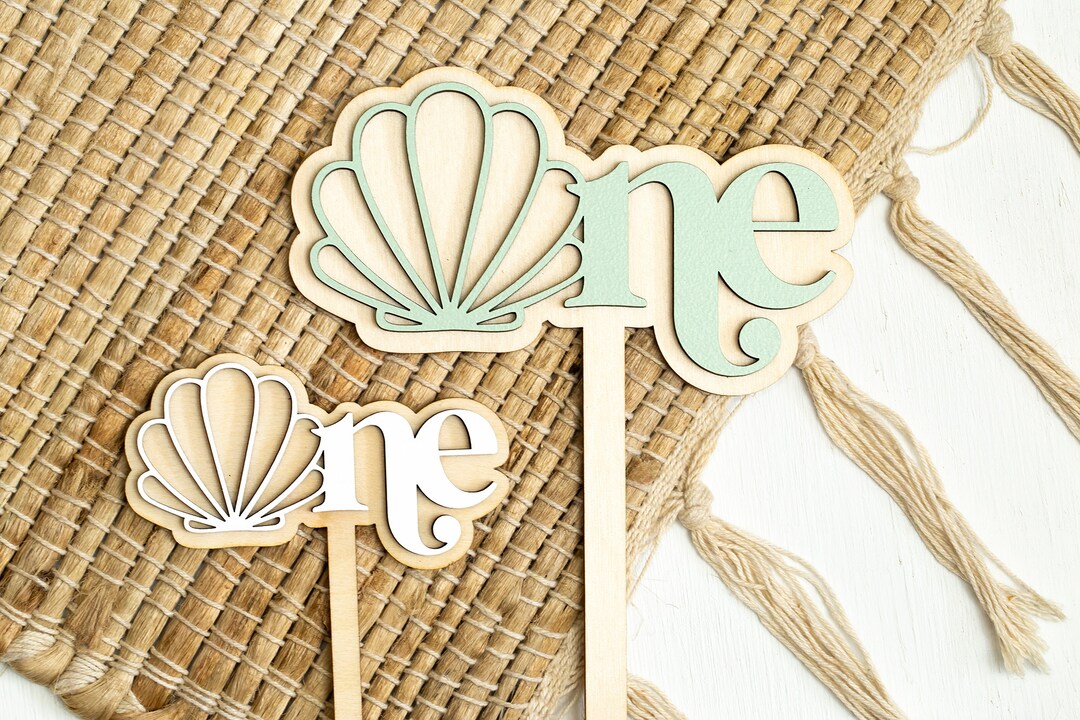 Mermaid Cake Topper Shell Cake Topper First Birthday Smash Cake Topper ...