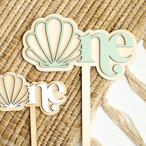 Mermaid Cake Topper Shell Cake Topper First Birthday Smash Cake Topper ...