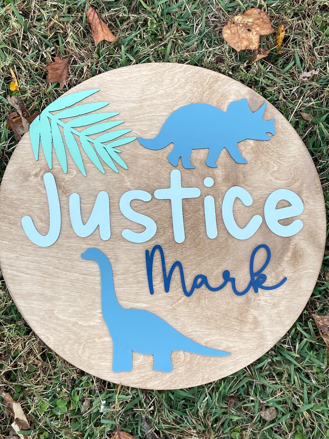 Custom Kid Name Sign Dinosaur Theme Wooden Baby Name Sign Newborn Name ...