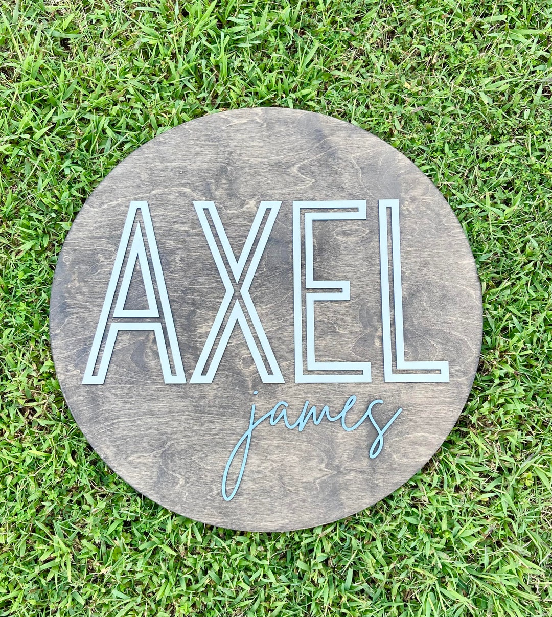 3D Wooden Name Sign, Above Crib Name Sign, Boy Round Name Sign, Layered ...