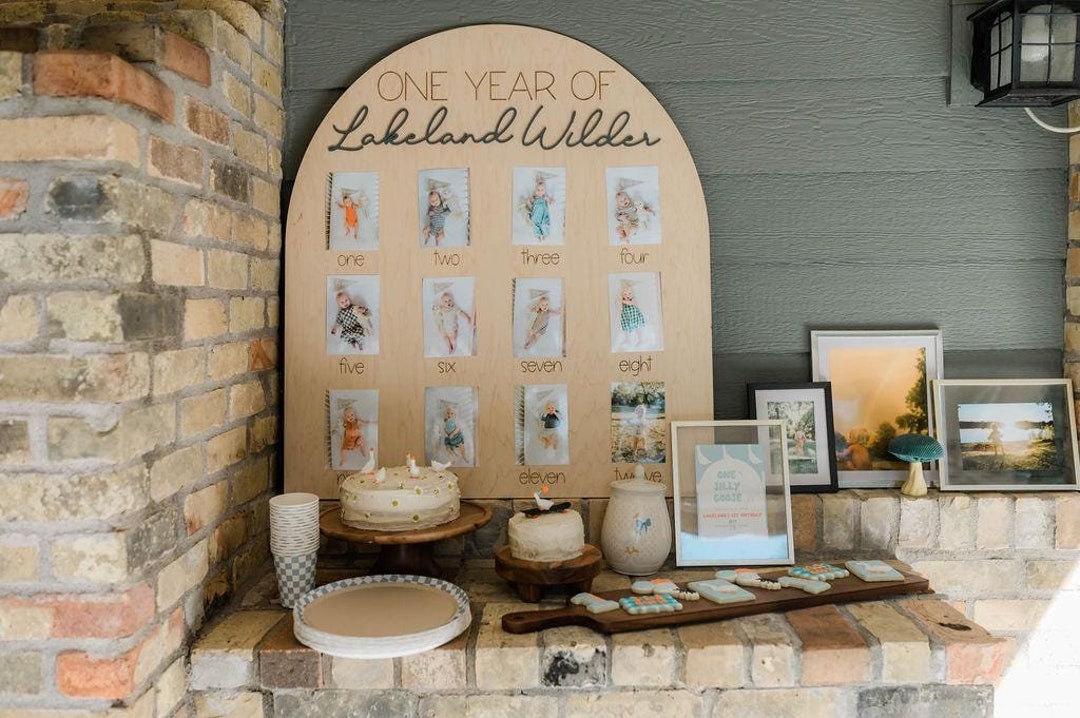 My First Year One Year of Photo Board Wooden Milestone Board 1st ...