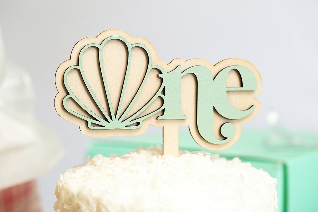 Mermaid Cake Topper Shell Cake Topper First Birthday Smash Cake Topper ...