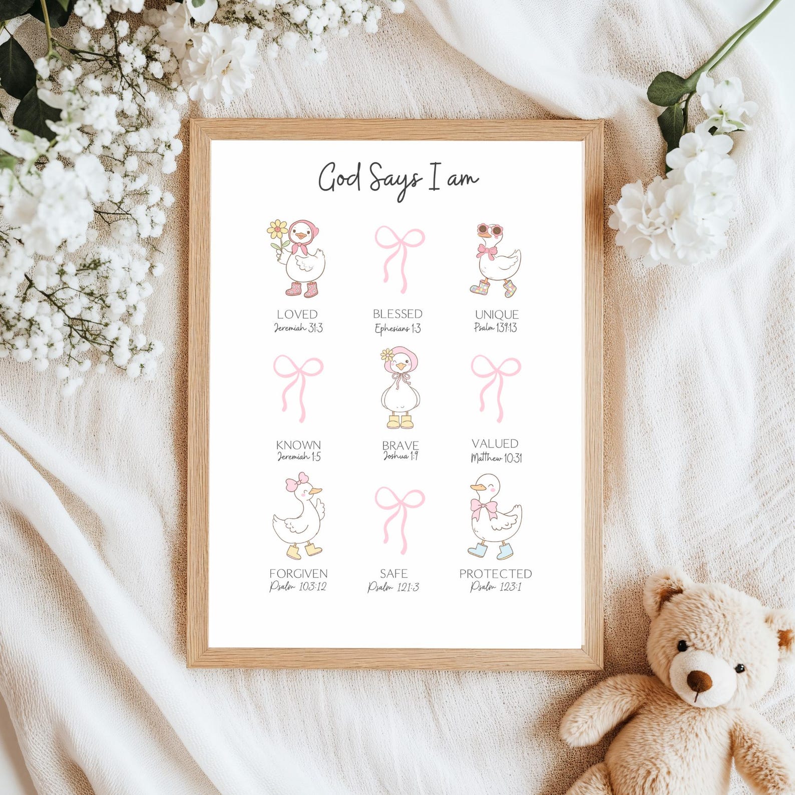 Silly Goose Nursery Print: Christian Biblical Affirmations, Kids Room ...