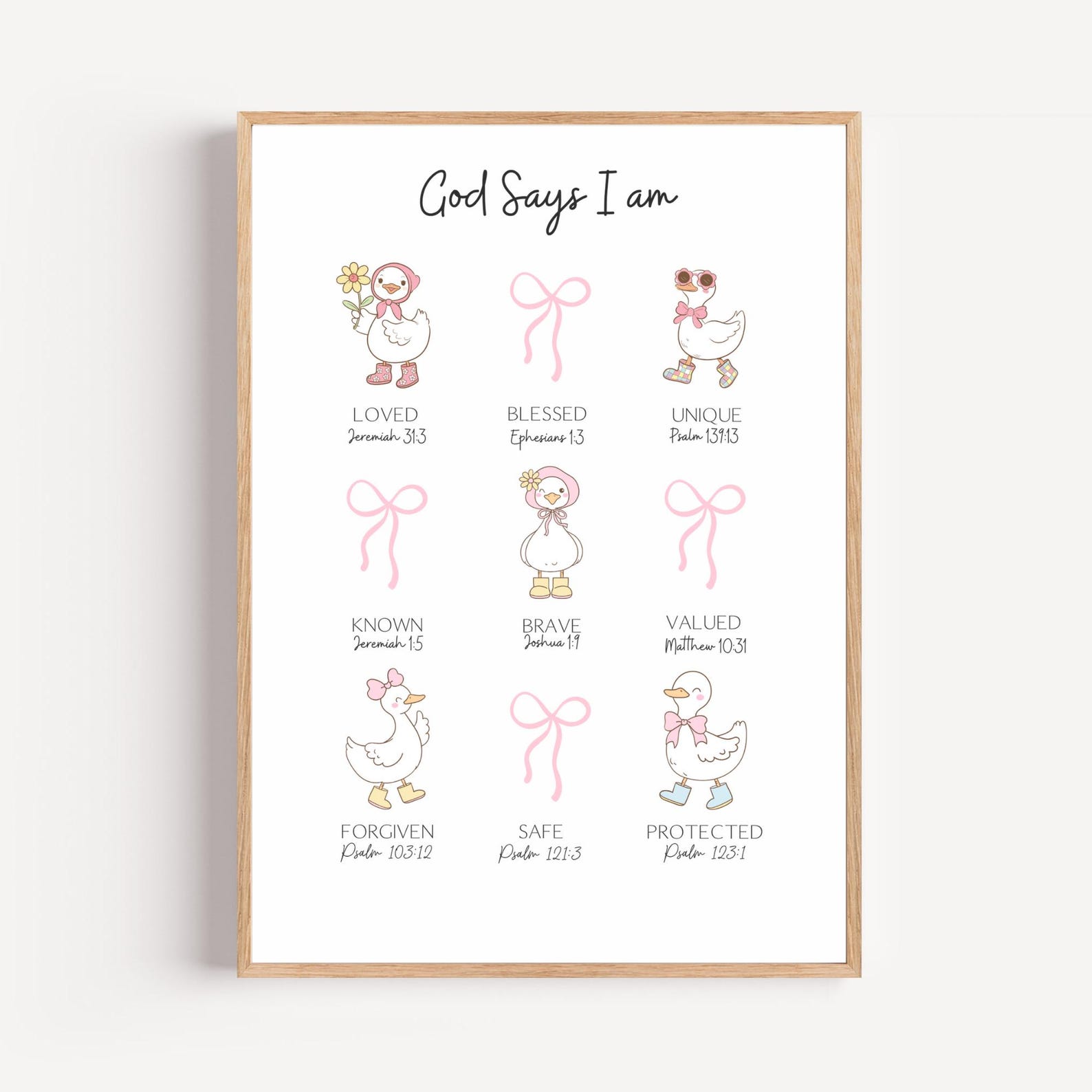 Silly Goose Nursery Print: Christian Biblical Affirmations, Kids Room ...