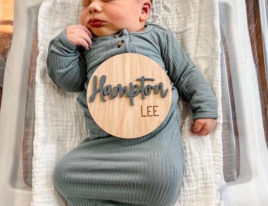 Baby Birth Announcement Sign Baby Name Sign for Hospital Wooden Birth ...