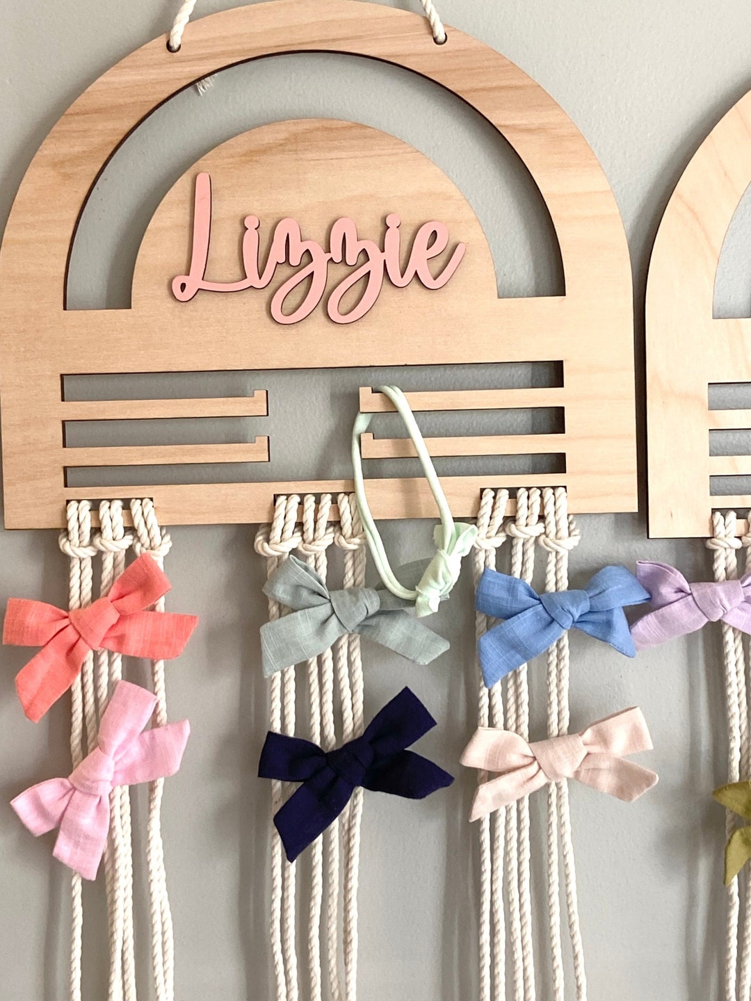 Personalized Hair Bow Organizer Hair Bow Holder Gift for Girl, Neutral ...